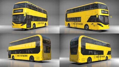 New look for electric Bee Network buses revealed as Greater Manchester ...